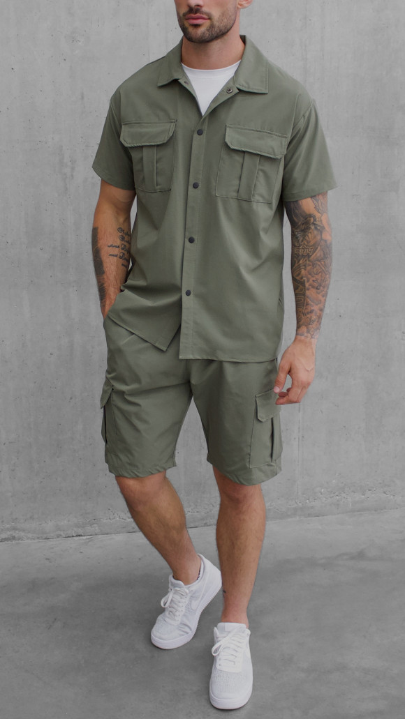Cargo utility co-ord set in Olive | Men's Clothing & Fashion | HisColumn
