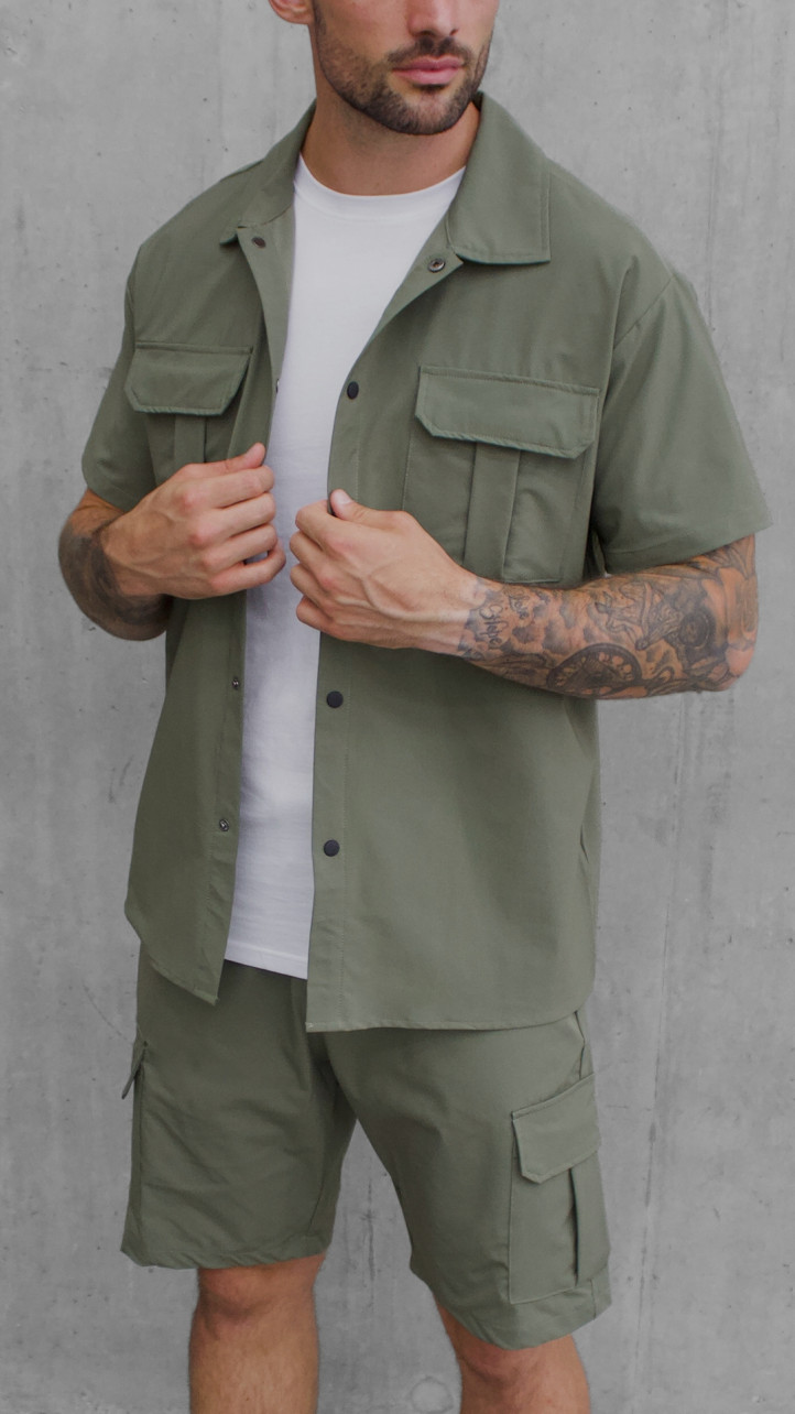 Cargo utility co-ord set in Olive | Men's Clothing & Fashion | HisColumn
