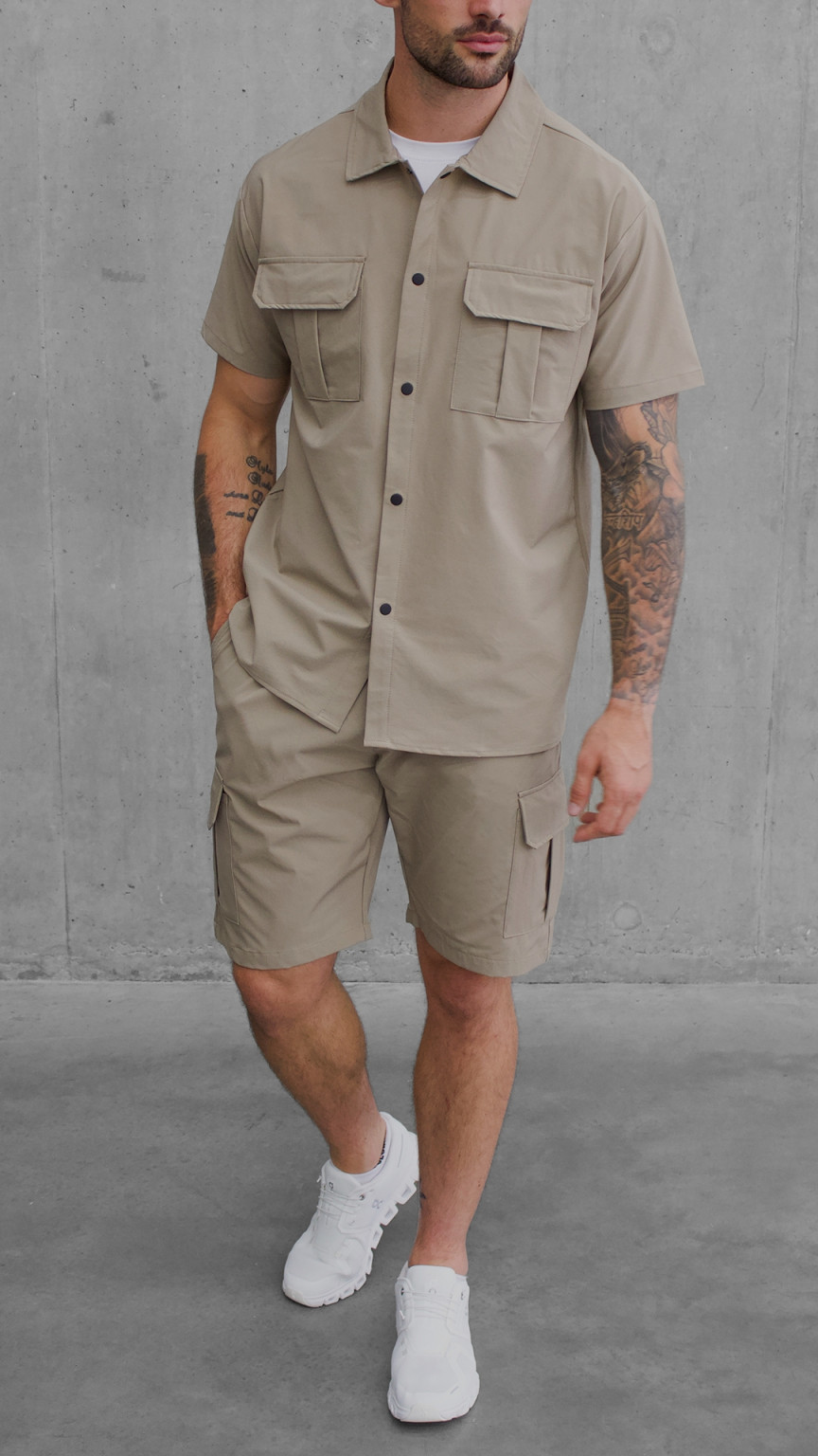 Cargo utility co-ord set in Beige | Men's Clothing & Fashion | HisColumn