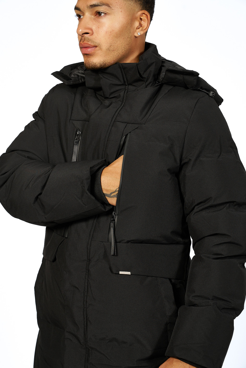 Longline Quilted Jacket in Black | Men's Clothing & Fashion | HisColumn