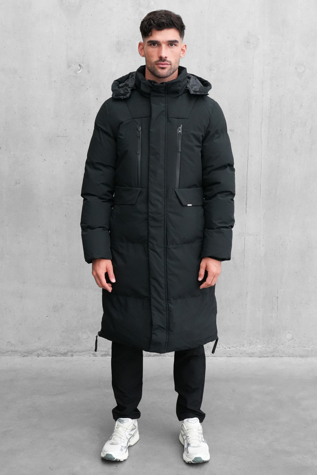 Longline Quilted Jacket in Black | Men's Clothing & Fashion | HisColumn
