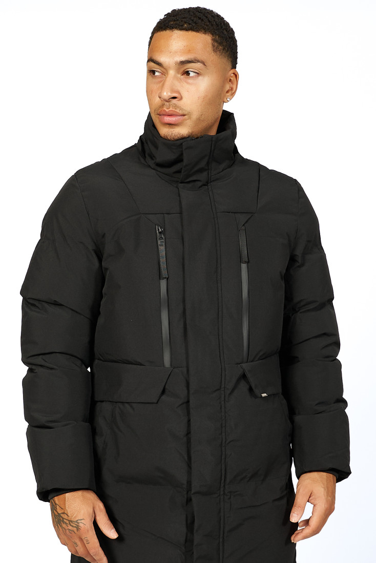 Longline Quilted Jacket in Black | Men's Clothing & Fashion | HisColumn
