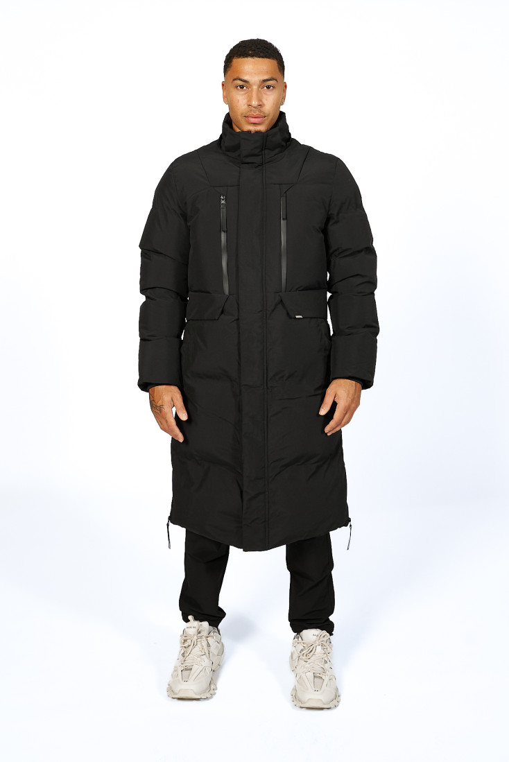 Longline Quilted Jacket in Black | Men's Clothing & Fashion | HisColumn