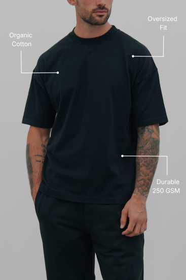 Organic Cotton Short Sleeve T-Shirt - Black | Men's Clothing & Fashion ...