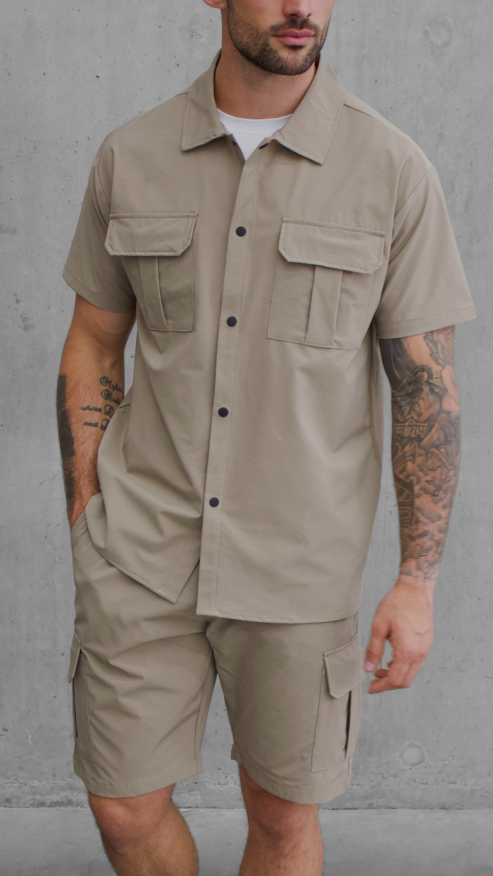 Cargo utility co-ord set in Beige | Men's Clothing & Fashion | HisColumn