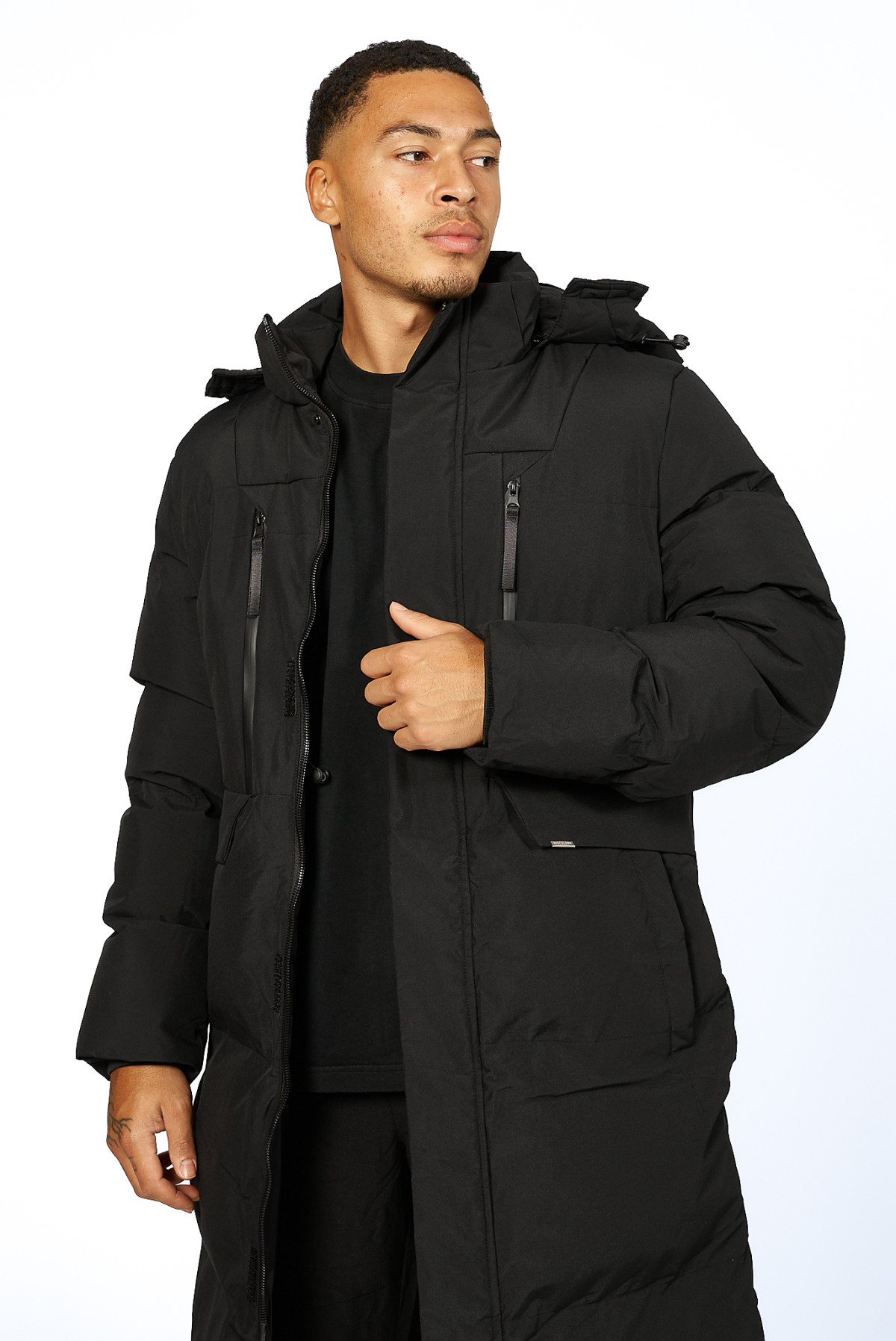 Longline Quilted Jacket in Black | Men's Clothing & Fashion | HisColumn