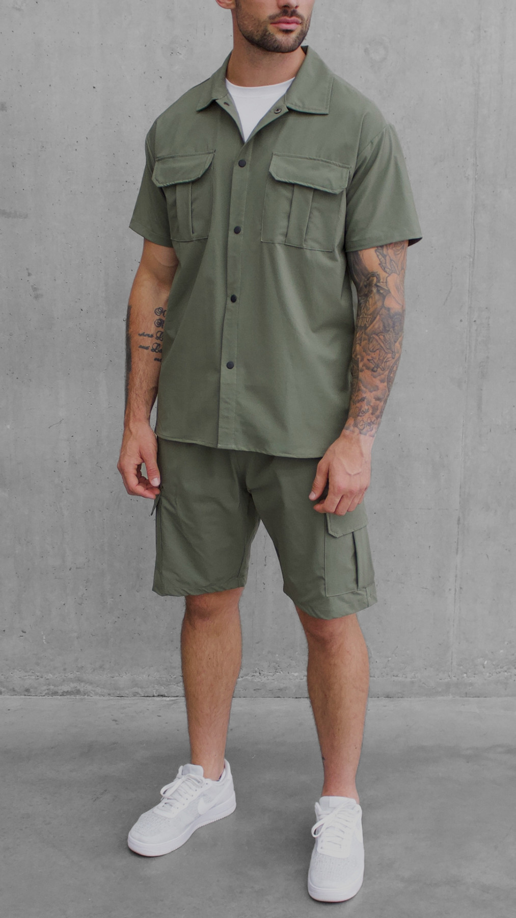 Cargo utility co-ord set in Olive | Men's Clothing & Fashion | HisColumn